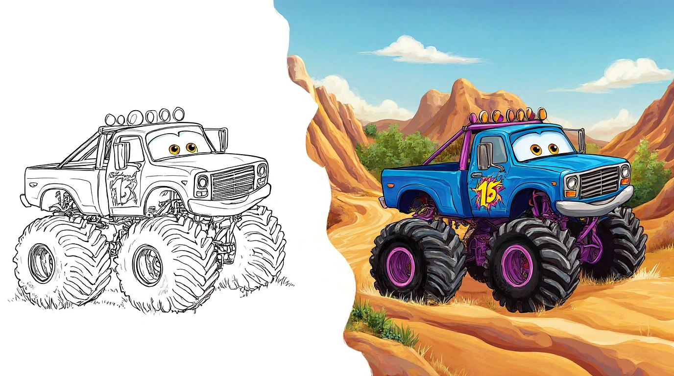 mcqueen monster truck coloring pages