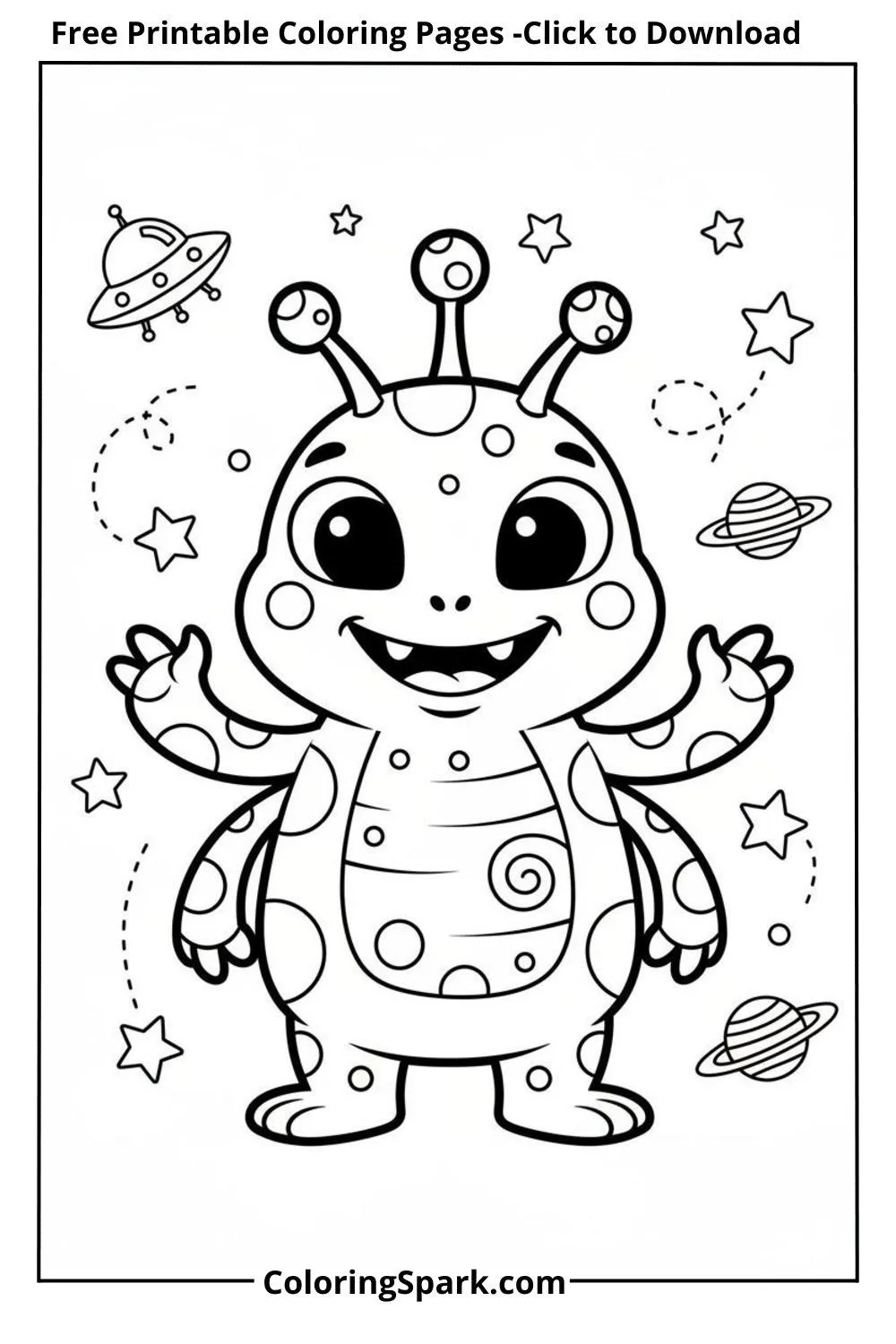Alien Coloring Pages - 60+ Free Space Creature Prints