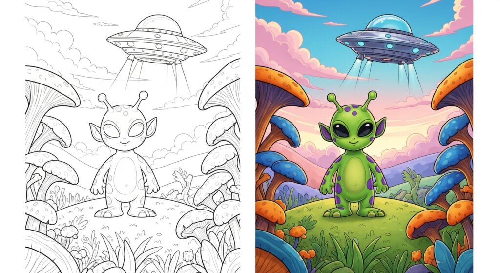 Alien Coloring Pages - 60+ Free Space Creature Prints